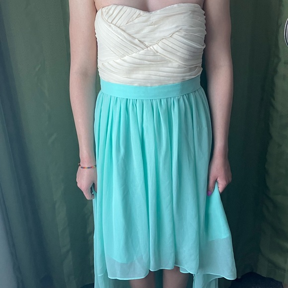 Amisu | Dresses | Amisu Glamour Collection White And Turquoise Dress ...